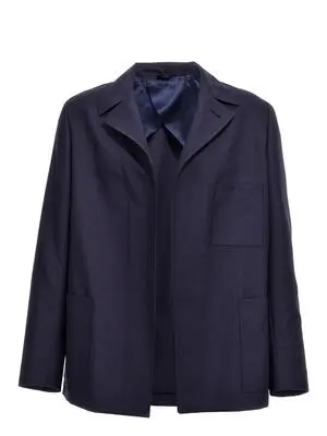 Fendi Half Belt Wool Jacket - Blue