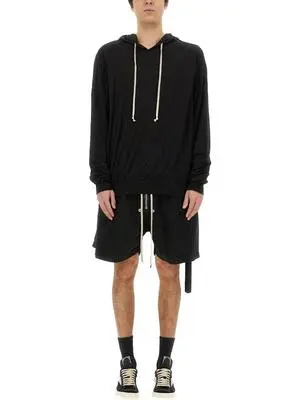 Rick Owens Cotton Hooded Sweatshirt - Black