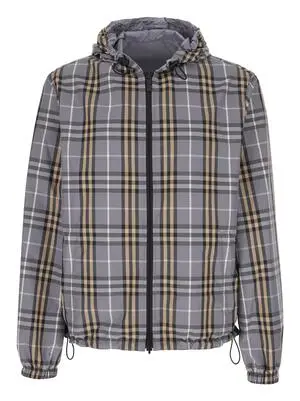 Burberry Plaid Hooded Jacket - Multicolor