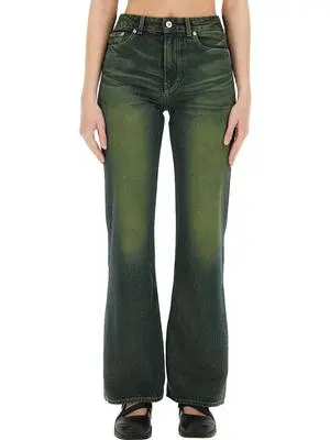 Our Legacy Cotton Boot Cut Jeans - Green