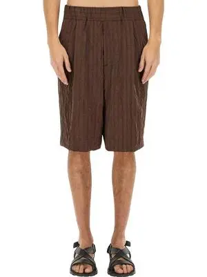 Dries Van Noten Short Pleated Shorts - Brown