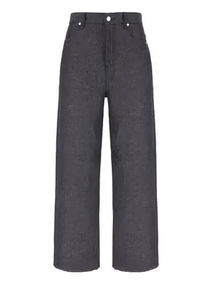 Fendi Embroidered Denim Jeans - Blue