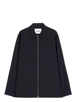 JIL SANDER JIL SANDER Virgin Wool Zip Up Shacket Blue