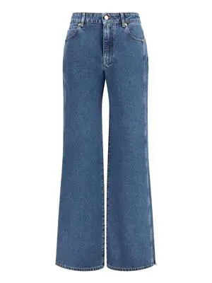 Balmain Straight Wide-leg Jeans - Blue