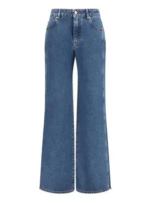 Balmain Straight Wide-leg Jeans - Blue