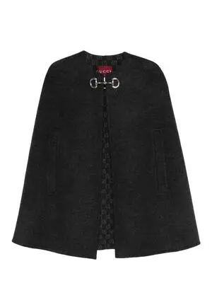 Gucci Wool And Silk Cape - Gray