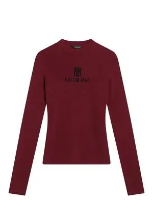 Balenciaga Ribbed Nano Bb Sweater - Red