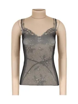 Balenciaga Printed Stretch Tulle Top - Multicolor