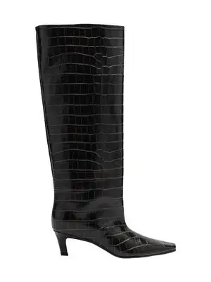 TOTEME TOTEME Crocodile-Print Leather Boots Brown