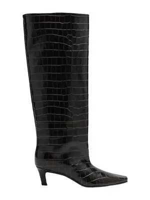 TOTEME Crocodile-print Leather Boots - Brown