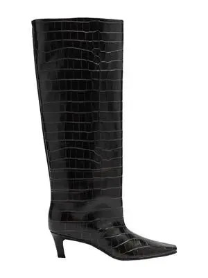 TOTEME Crocodile-print Leather Boots - Brown