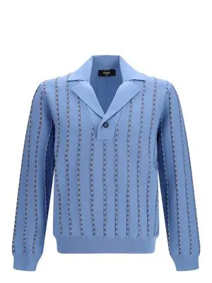 Fendi Trompe-l'œil Selleria Knit Sweater - Blue
