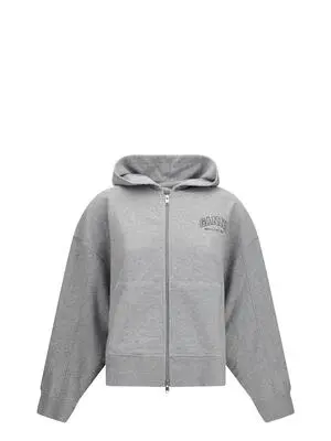 GANNI GANNI Cotton Zip-Up Hoodie Gray