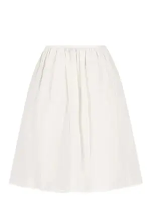 Miu Miu Cotton Full Skirt - White