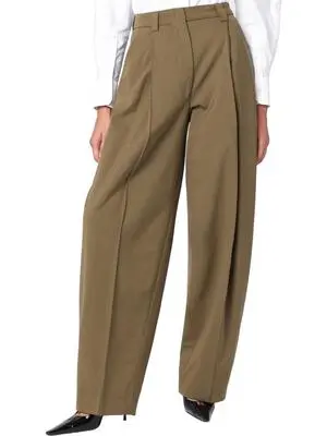 THELATEST Taupe Wool Blend Trousers - Green