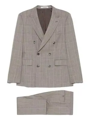 Tagliatore Neutrals Suits Double Breasted Suits - Cream