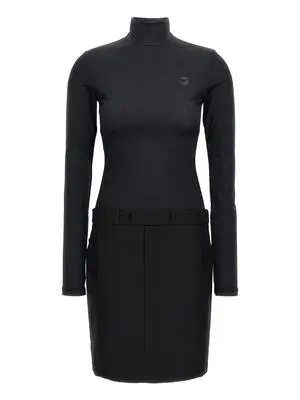 Coperni Hybrid Tech Fabric Sweater Dress - Black