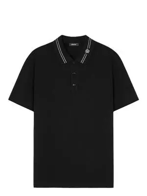 Versace Polo Shirt With Medusa Embroidery - Black