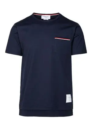 Thom Browne Navy Cotton T-shirt - Blue