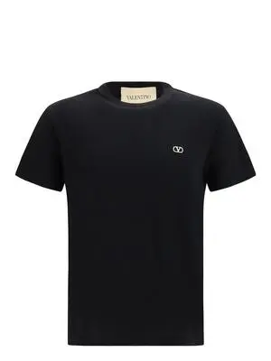 Valentino Garavani Valentino Men Cotton Vlogo T-Shirt Black