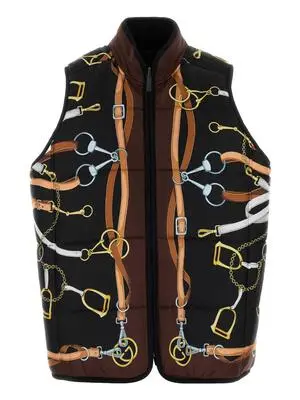 Gucci Printed Twill Reversible Sleeveless Jacket - Multicolor