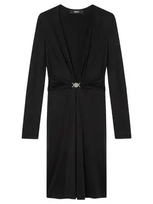 Versace Viscose Jersey Midi Dress - Black