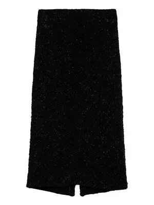 Balenciaga Tweed Midi Skirt - Black