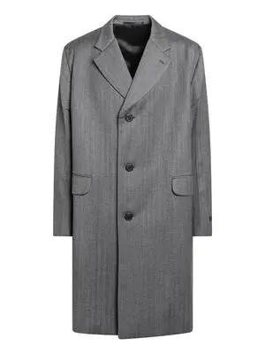 Prada Single-breasted Virgin Wool Coat - Gray