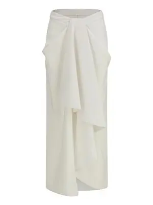 Givenchy GIVENCHY Long Draped Wool And Mohair Skirt White