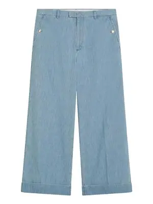 Valentino Garavani Wide Jeans With Cuff - Blue
