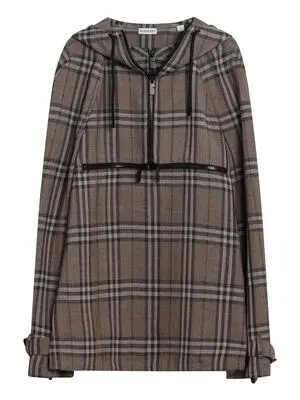Burberry Burberry Half-Zip Jacket With Check Pattern In Silk Blend Men Brown