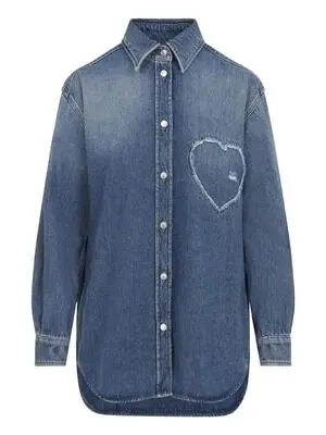 Moschino Heart Denim Shirt - Blue