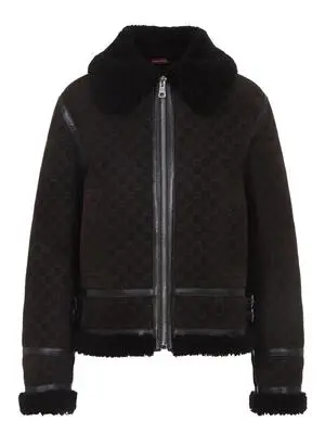 Gucci Gg Shearling Jacket - Brown