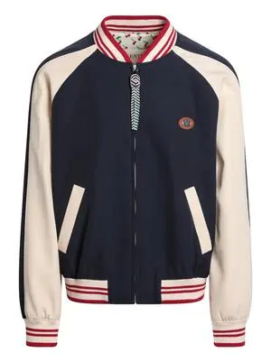 Valentino Garavani Mixed Wool Vlogo Bomber Jacket - Blue