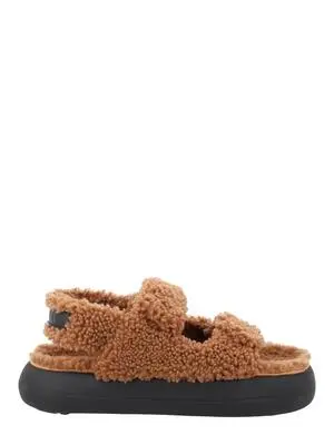Moon Boot Shearling Sandal - Brown