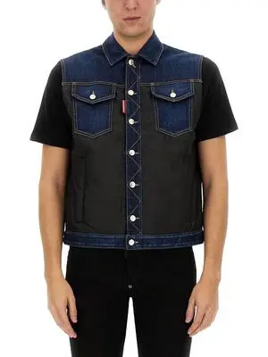 Dsquared2 DSQUARED2 Denim Puffer Vest Blue