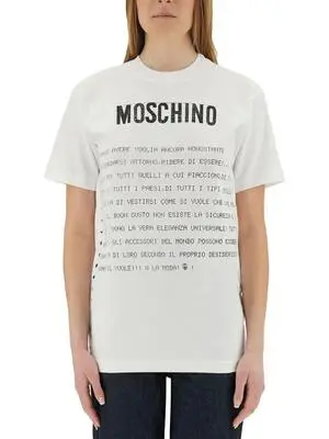 Moschino Printed Cotton T-shirt - White