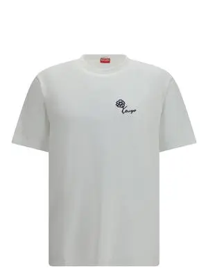 Kenzo Tulip Embroidered Cotton T-shirt - White