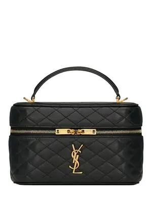 Saint Laurent Lambskin Gaby Vanity Bag - Black
