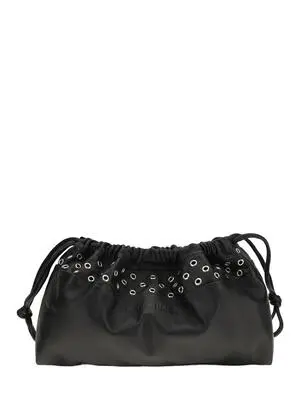 Pierre Hardy Calfskin Leather Eyelet Double Clutch - Black