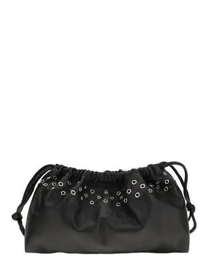 Pierre Hardy Calfskin Leather Eyelet Double Clutch - Black