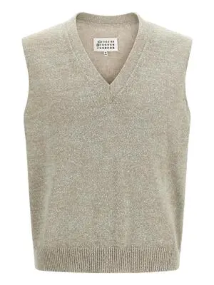 MAISON MARGIELA Bouclé Knit Vest - Cream