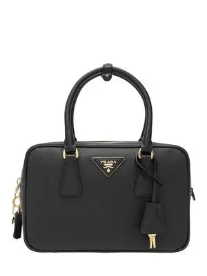 Prada Saffiano Leather Top-handle Bag - Black