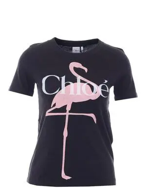 Chloé CHLOE Adapted Cut T-Shirt With Logo Black