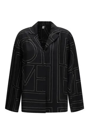 TOTEME Toteme Women Silk Shirt With All-Over Monogram Black