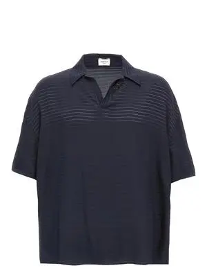 Saint Laurent Silk Polo Shirt - Blue