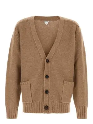 Bottega Veneta Bottega Veneta Men Biscuit Wool Cardigan Brown