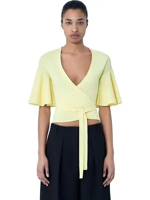 Jacquemus Wrap Knit Top - Yellow