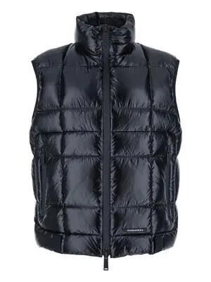 Dsquared2 Tech Fabric Quilted High Neck Sleeveless Jacket - Multicolor