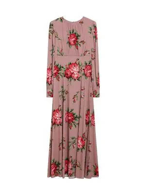 Dolce & Gabbana Silk Blend Bouquet Print Crêpe Dress - Pink